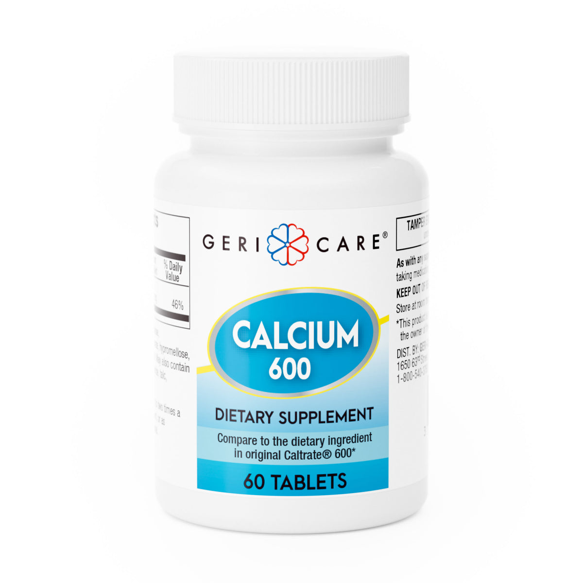 GeriCare Calcium Carbonate Tablet 600 mg, 60 count – Supplyline Medical