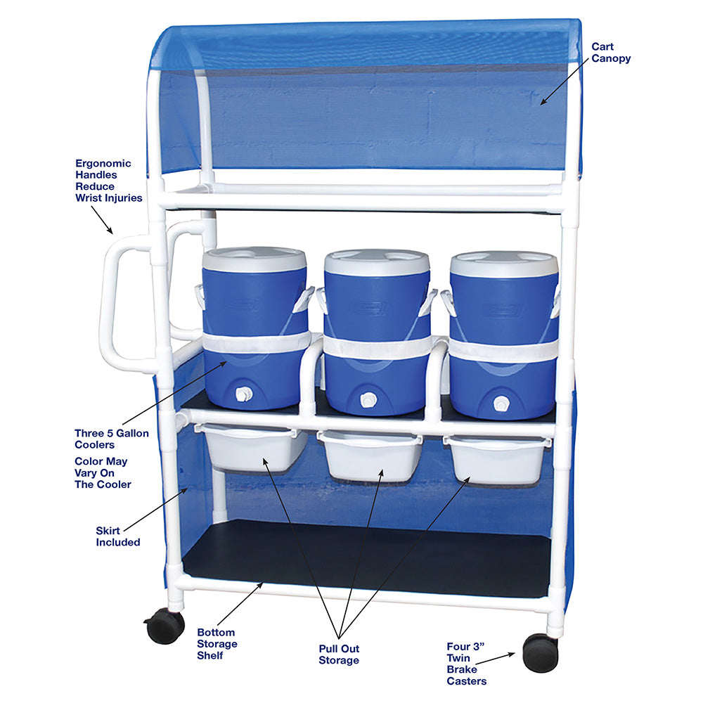 835 Hydration Cart with Canopy – Supplyline Medical
