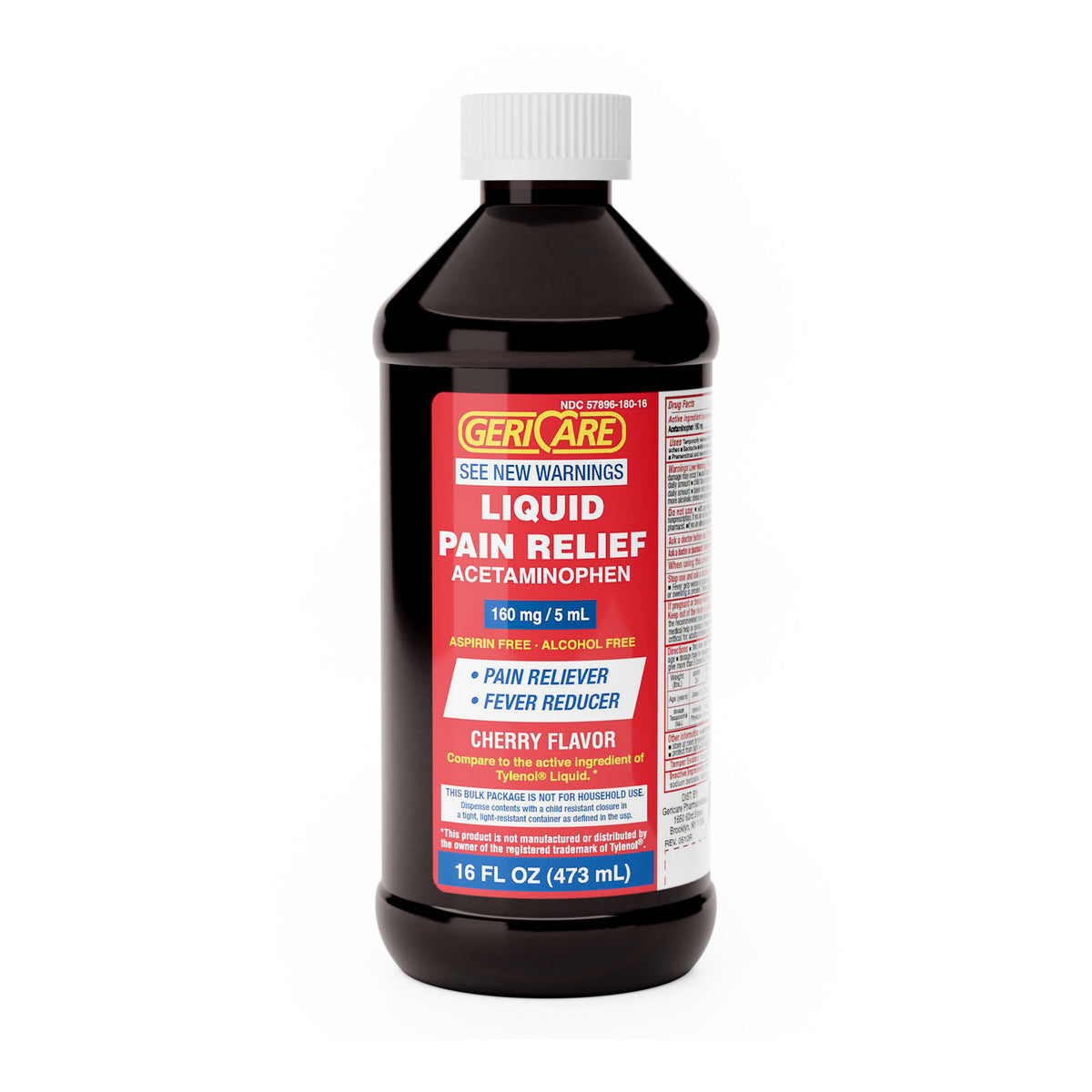 GeriCare Liquid Pain Relief Acetaminophen Cherry Flavor 160 mg ...